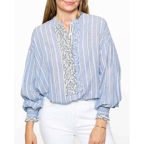 LAURENCE BRAS | Tops | New Laurence Bras Maggi Blouse In Combo Stripes ...